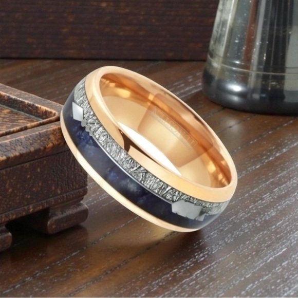 Seathroughjewel | Accessories | Genuine Rose Gold Tungsten Lapis Lazuli ...